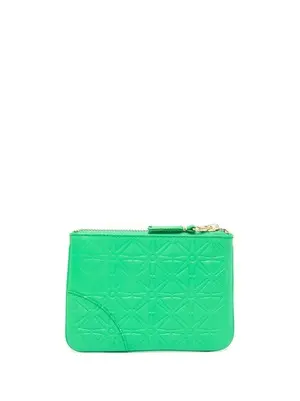 Comme Des Garçons Small Embossed Pattern Leather Wallet - Green