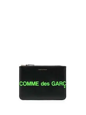 Comme Des Garçons Logo-print Leather Wallet - Black