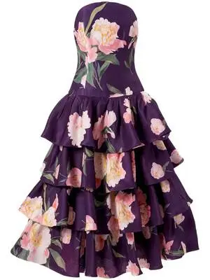 Carolina Herrera Floral-print Ruffled Midi Dress