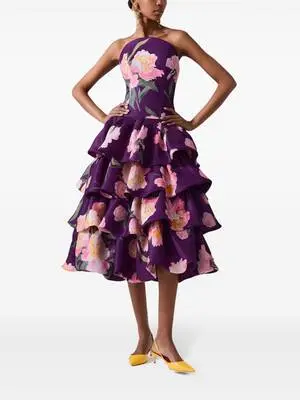 Carolina Herrera Floral-print Ruffled Midi Dress