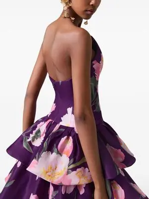 Carolina Herrera Floral-print Ruffled Midi Dress