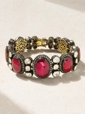 AMRAPALI LONDON Rajasthan Ruby And Diamond Bracelet - Gold