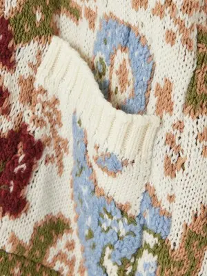 Etro Oversized Jacquard-knit Wool-blend Cardigan - Cream