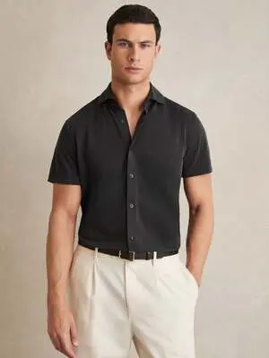 REISS Robbie Modal-blend Shirt - Black