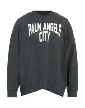 Palm Angels Cotton Crewneck Sweatshirt With Logo Print