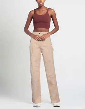 Palm Angels High-waisted Straight Leg Trousers - Beige