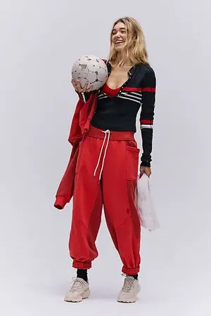 Free People Making It Joggers - Victory Red