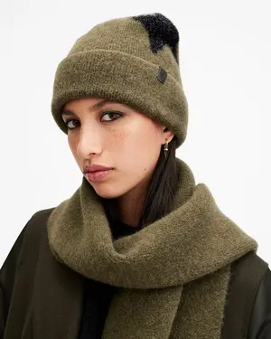 Allsaints Star Tinsel Metallic Beanie - Neo Green | Editorialist