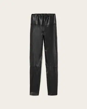 ALLSAINTS Cora Leather Stretch Leggings - Black