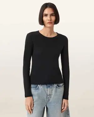ALLSAINTS Stevie Slim-fit Long-sleeve T-shirt - Black