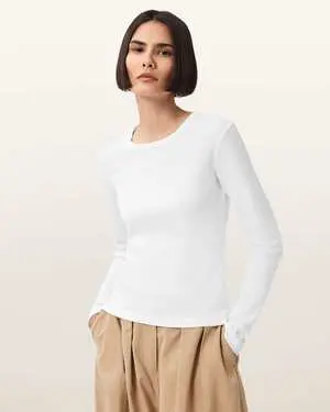 ALLSAINTS Stevie Slim-fit Long-sleeve T-shirt - White