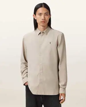 ALLSAINTS Birchwood Long Sleeve Shirt - Grey