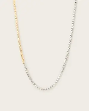 ALLSAINTS Zoe Box Chain Necklace - Gold Mix