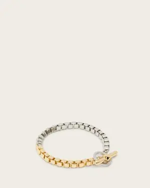 ALLSAINTS Zoe Box Chain Bracelet - Gold Mix