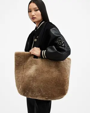 ALLSAINTS Izzy Reversible Shearling Tote Bag