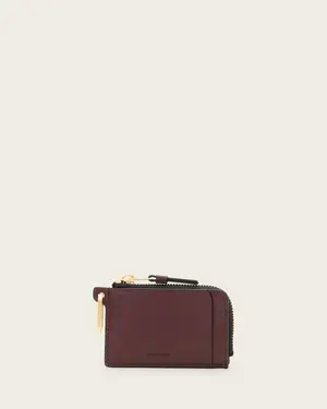 ALLSAINTS Remy Leather Wallet - Dark Red