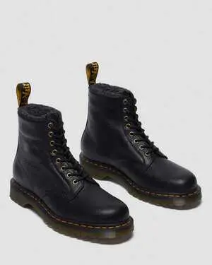 Dr. Martens 1460 Faux Fur Lined Leather Boots - Black