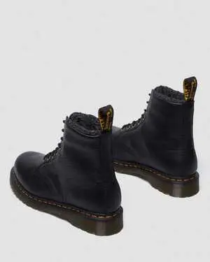 Dr. Martens 1460 Faux Fur Lined Leather Boots - Black