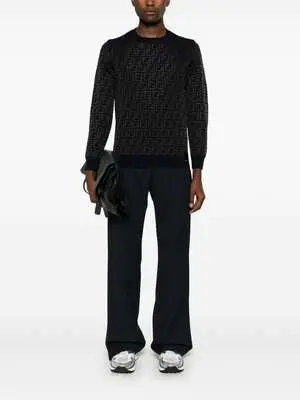 Fendi Pleat-detail Trousers - Blue