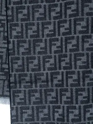 Fendi Ff Jacquard Scarf - Blue