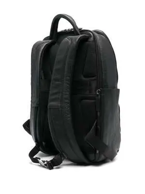 PIQUADRO Leather Backpack - Black