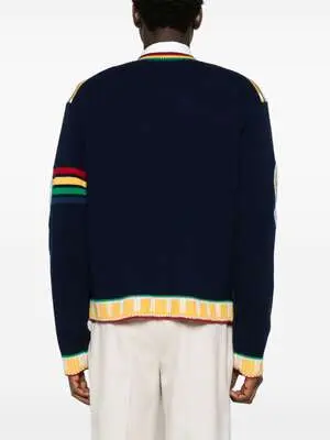 Casablanca Fraternity Merino Wool Sweater - Blue