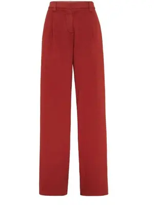 Brunello Cucinelli Cotton Mid-rise Pants - Red