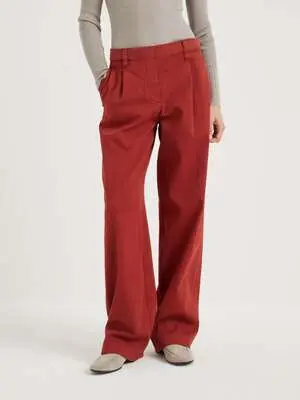 Brunello Cucinelli Cotton Mid-rise Pants - Red