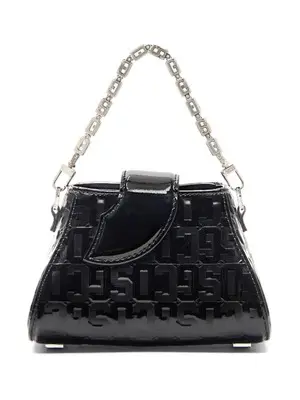 Gcds Comma Patent Monogram Mini Bag - Black