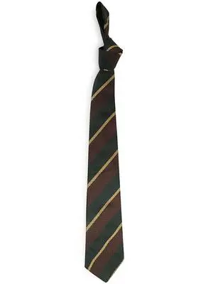 Polo Ralph Lauren Stripe-pattern Silk Tie Brown