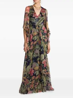 Etro Floral-print Maxi Dress - Green