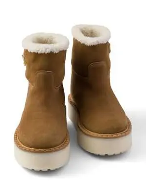 Prada Suede Flatform Booties