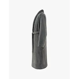 BOSS Double B Shawl-lapel Cotton Bathrobe - Charcoal