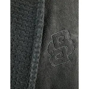 BOSS Double B Shawl-lapel Cotton Bathrobe - Charcoal