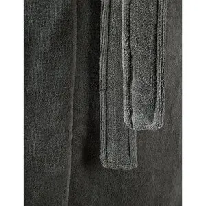 BOSS Double B Shawl-lapel Cotton Bathrobe - Charcoal