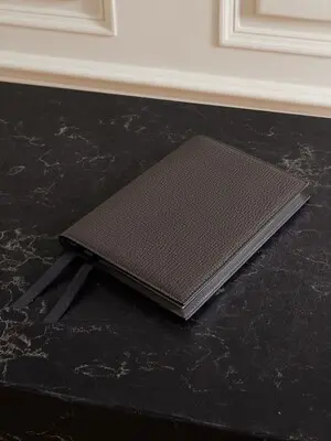 Smythson Evergreen Ludlow Refillable Textured-leather Notebook - Brown