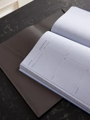 Smythson Evergreen Ludlow Refillable Textured-leather Notebook - Brown