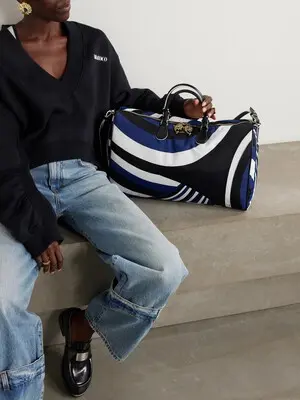 Emilio Pucci Striped Printed Weekend Bag - Blue