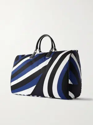Emilio Pucci Striped Printed Weekend Bag - Blue