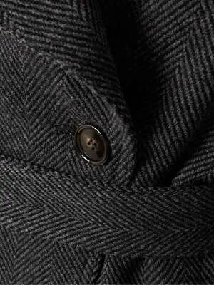 Acne Studios Oversized Belted Herringbone Wool-blend Coat