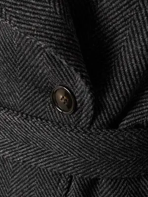 Acne Studios Oversized Belted Herringbone Wool-blend Coat