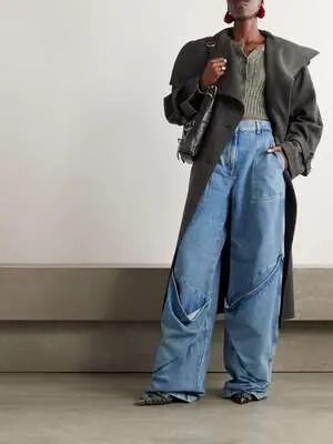 Acne Studios Oversized Belted Herringbone Wool-blend Coat