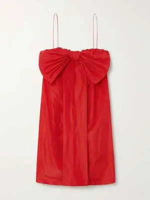 Bernadette Estee Bow-embellished Taffeta Mini Dress - Red