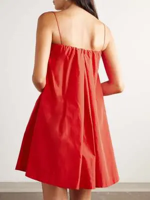 Bernadette Estee Bow-embellished Taffeta Mini Dress - Red