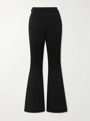 COURREGES Cutout Buckled Flared Wool-blend Pants