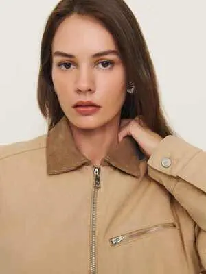REFORMATION Harrison Utility Jacket - Brown
