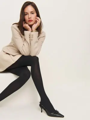 REFORMATION Swedish Stockings Olivia Premium Tights - Black