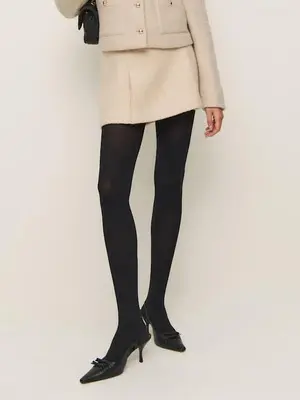 REFORMATION Swedish Stockings Olivia Premium Tights - Black