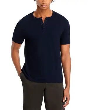 Vince Regular Fit Short Sleeve Henley Tee Washed Coast