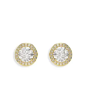SWAROVSKI Una Crystal Halo Stud Earrings Gold